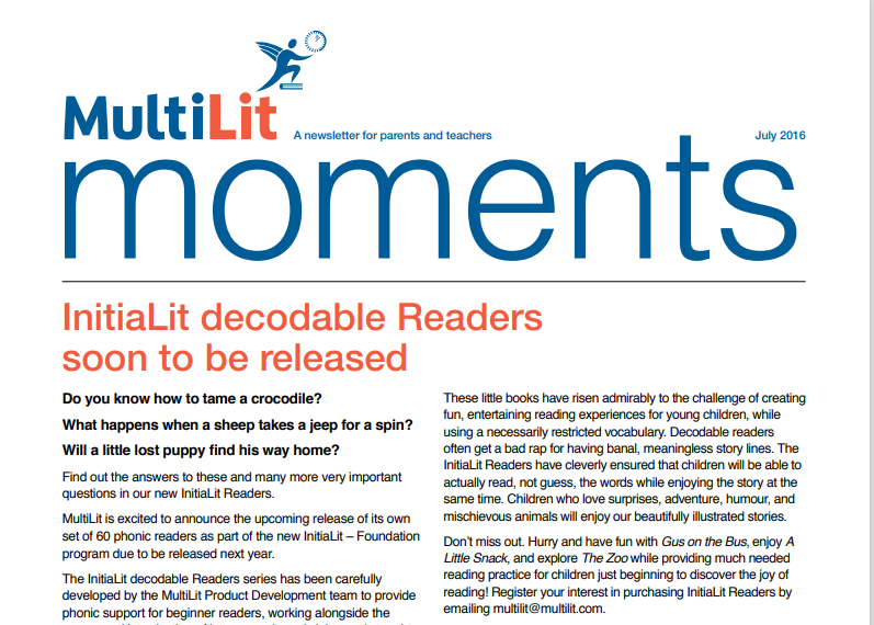 MultiLit Moments July 2016 - MultiLit