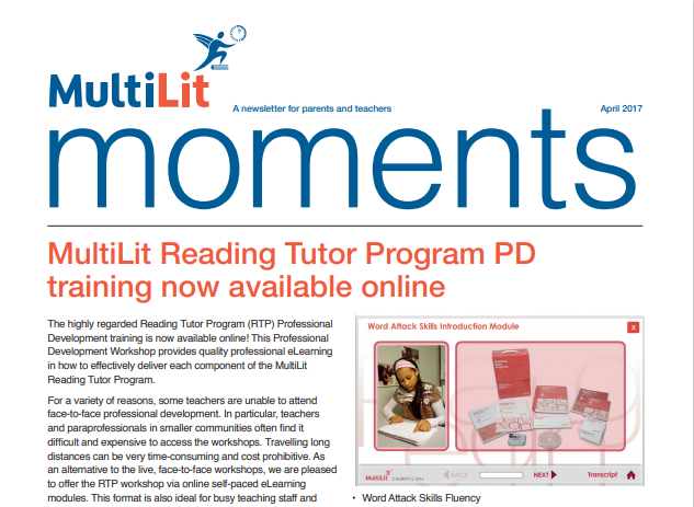 MultiLit Moments April 2017 - MultiLit