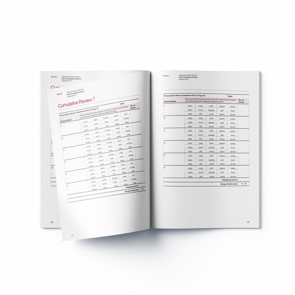 MacqLit Testing and Lesson Records Book - MultiLit