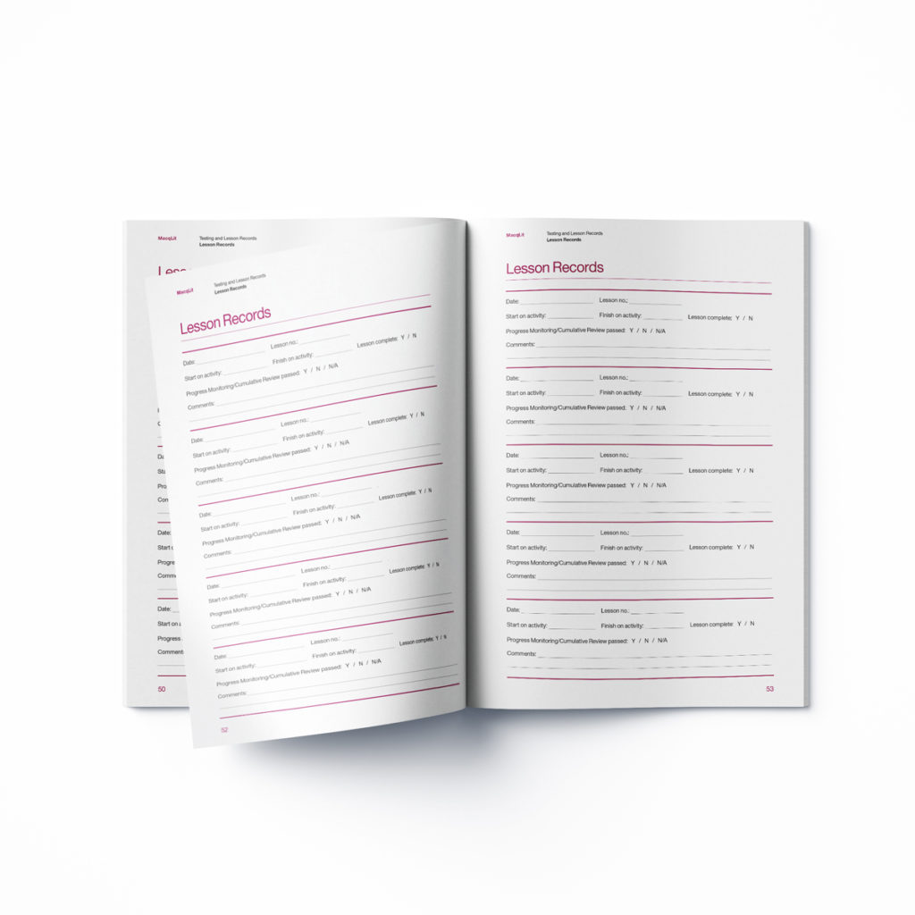 MacqLit Testing and Lesson Records Book - MultiLit