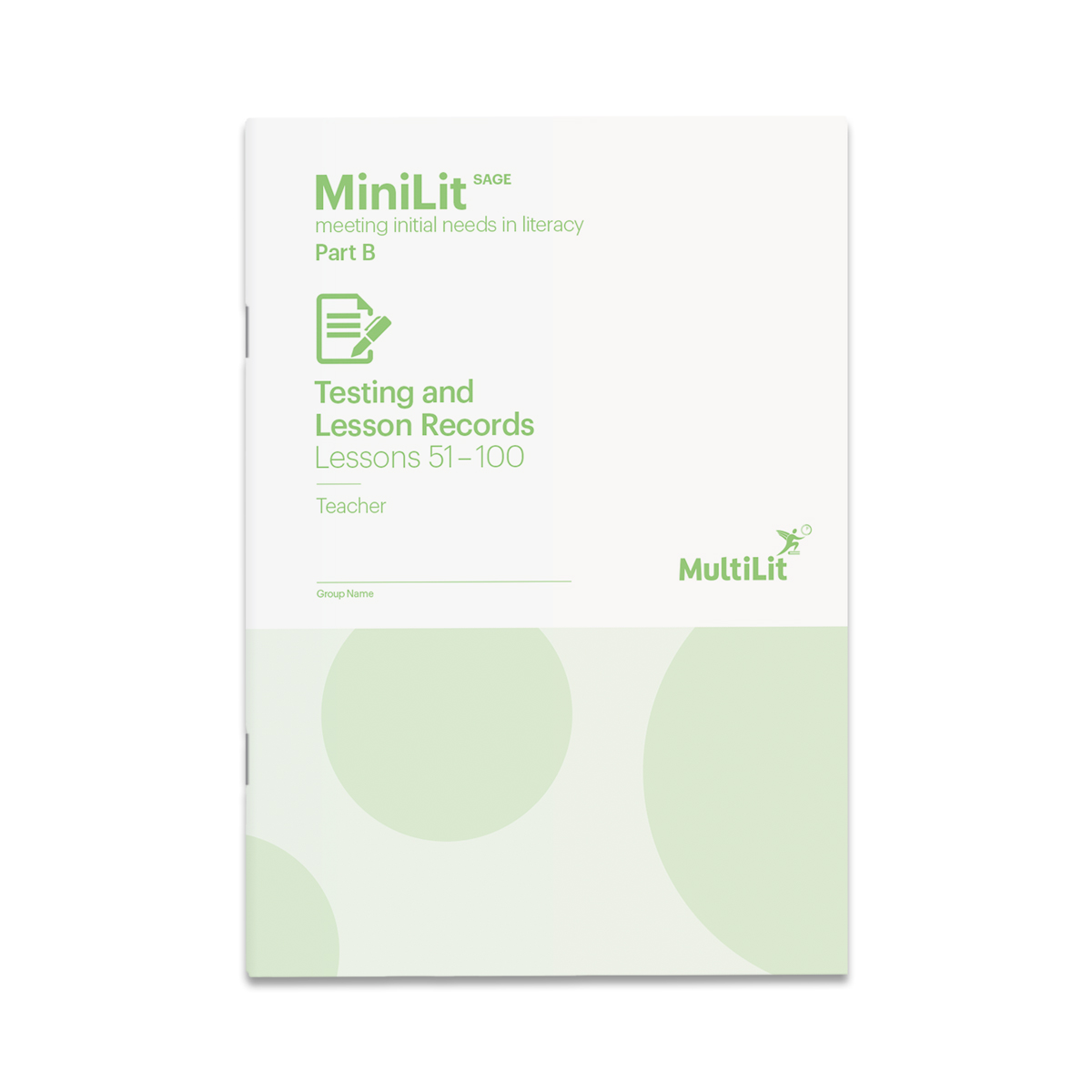 MiniLit Sage Part B Testing and Lesson Record Book - MultiLit