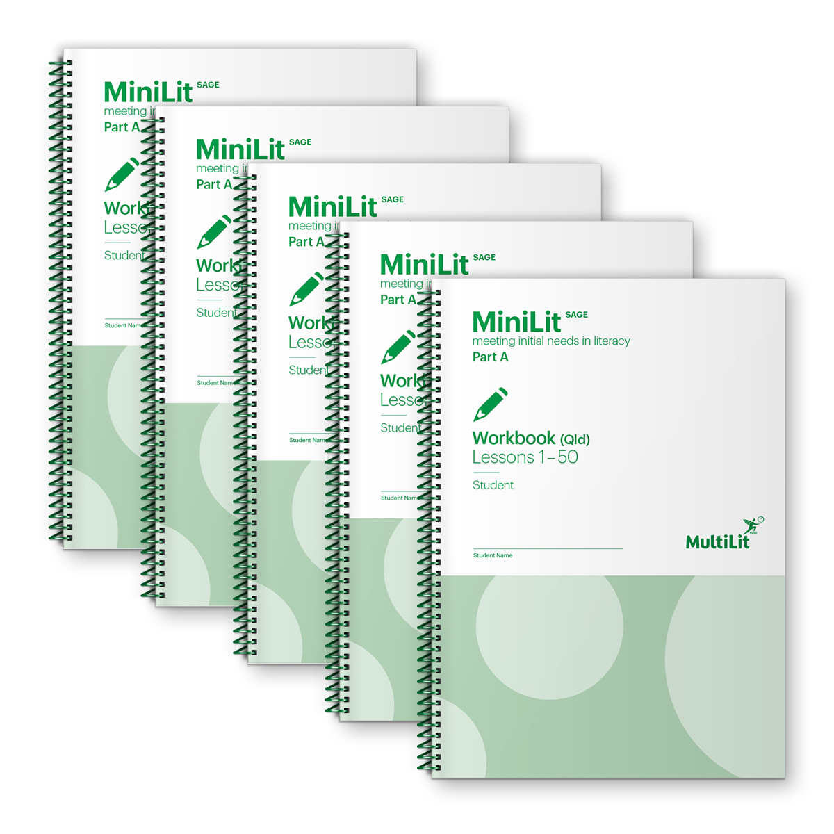 MiniLit Sage Part A Student Workbook pack (Qld font) - MultiLit