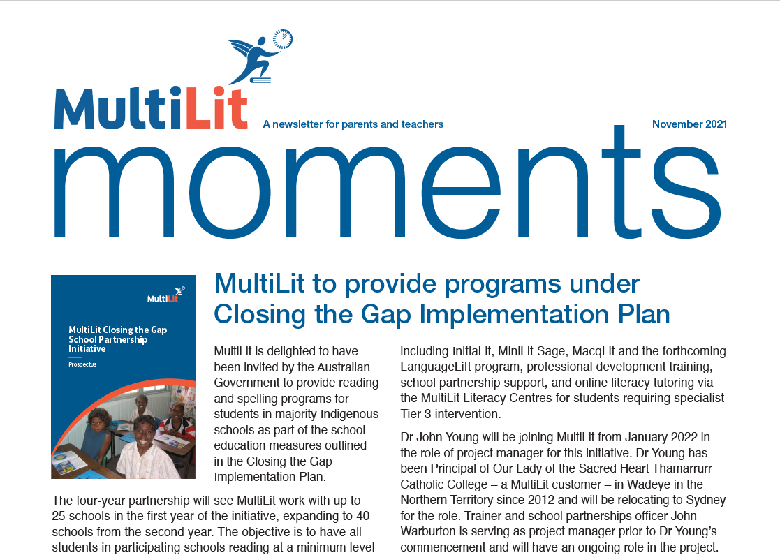 MultiLit Moments November 2021 - MultiLit